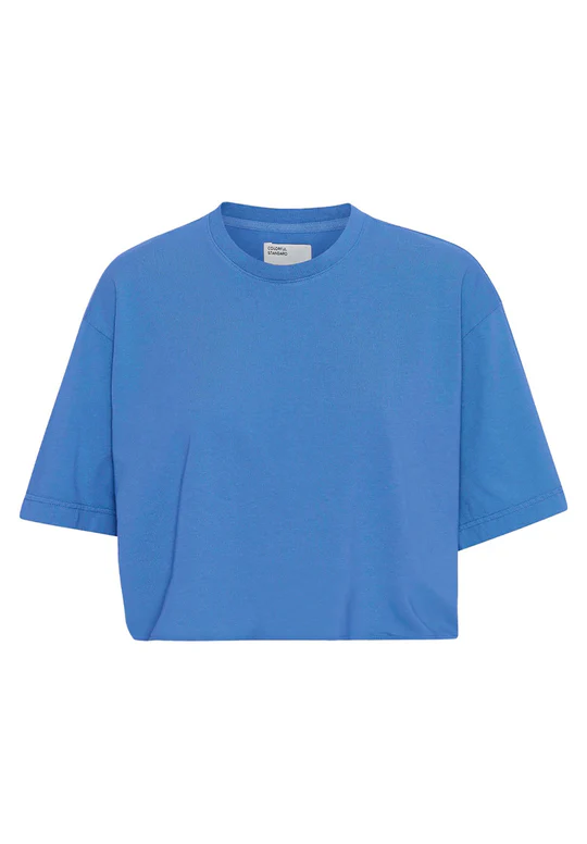 Crop Shirt Boxy Pacific Blue - Hyppairs