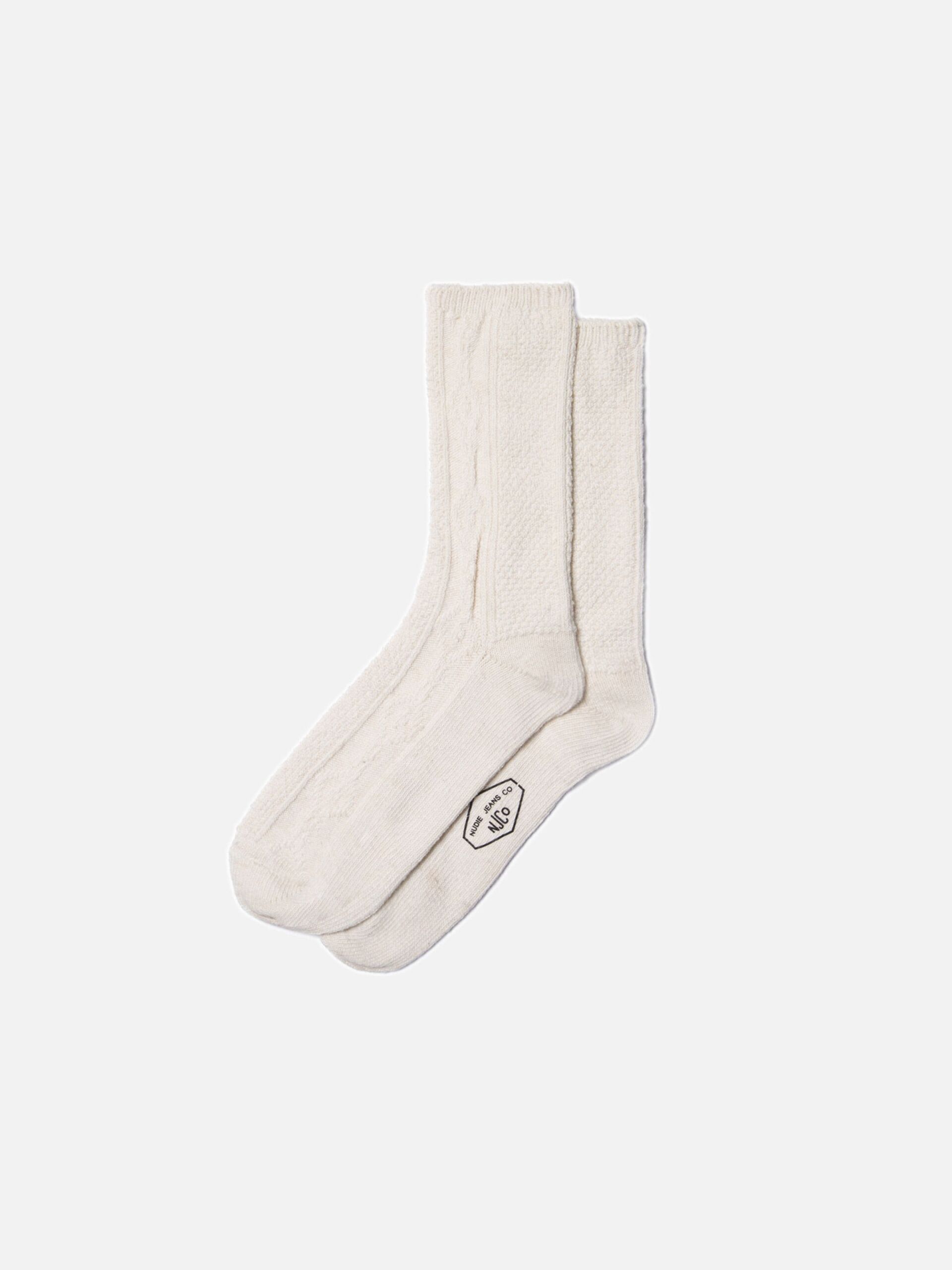 Chaussettes Cable White - Hyppairs